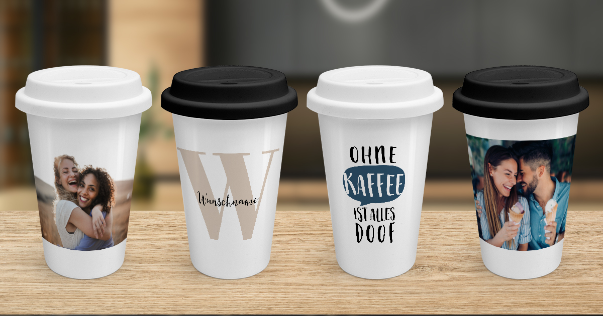 Coffee to go Becher bedrucken und gestalten